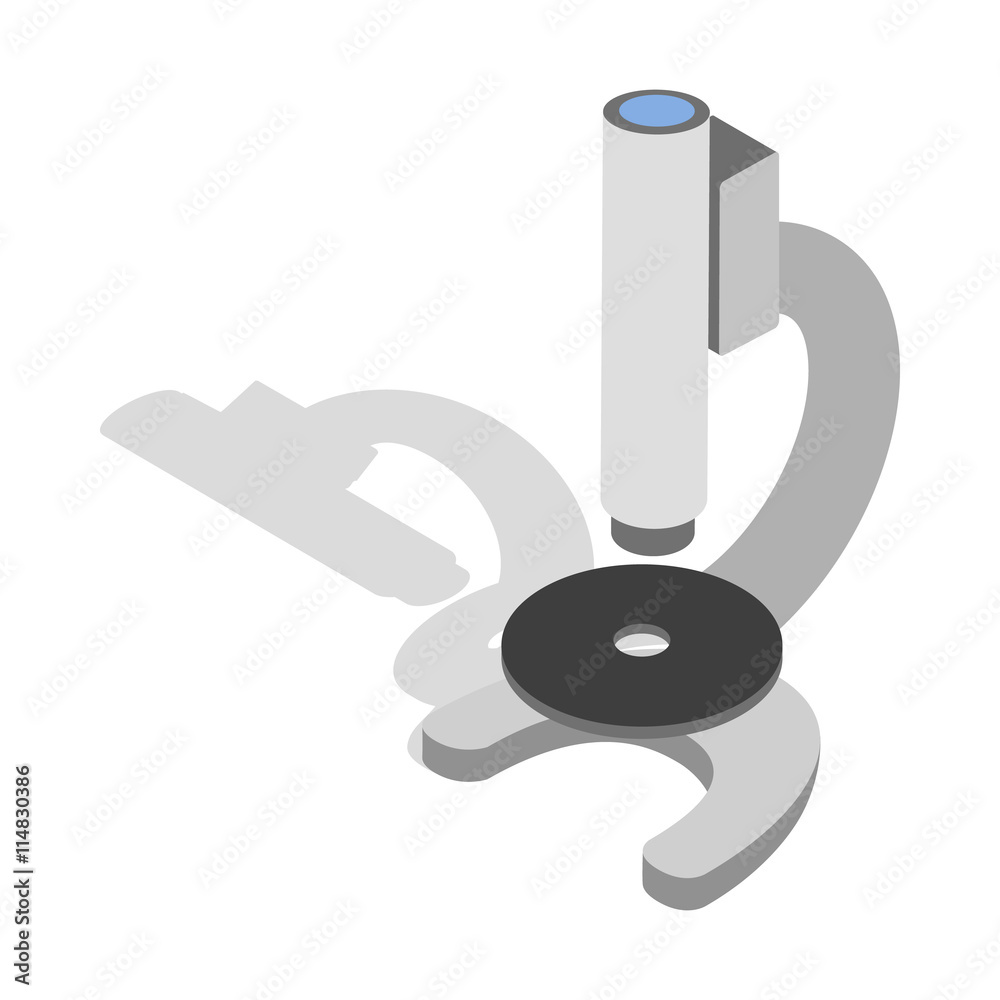 Microscope icon in isometric 3d style isolated on white background ...