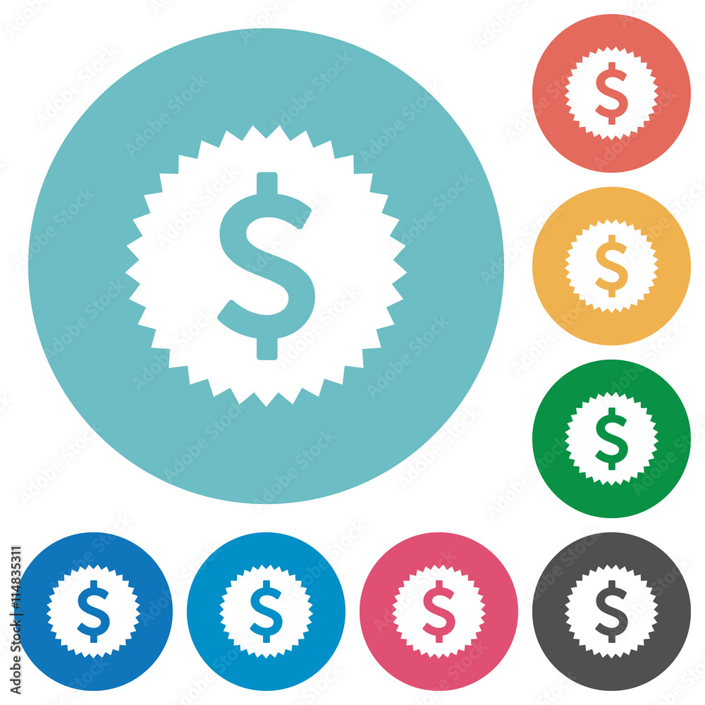Flat dollar sticker icons Stock Vector | Adobe Stock