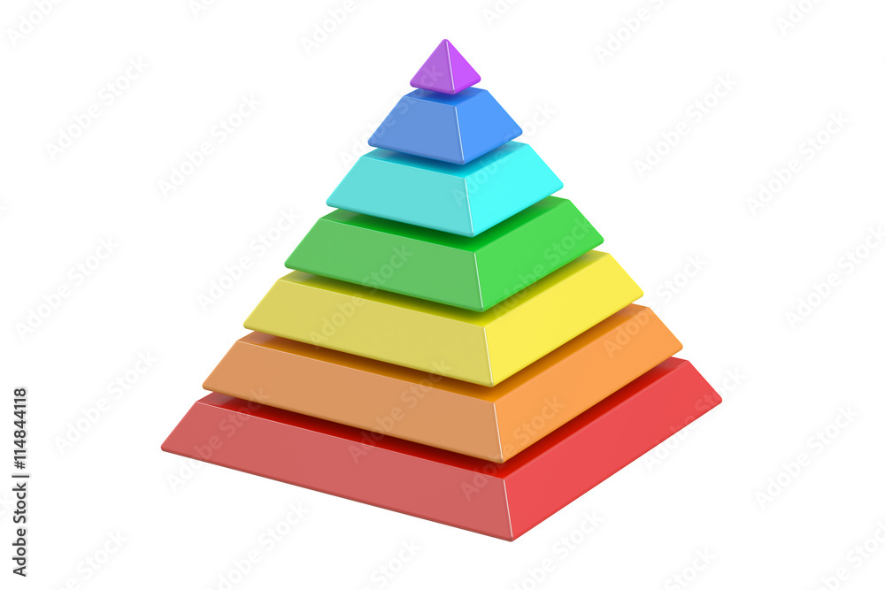 business pyramide with color levels, pyramid chart. 3D rendering Stock ...