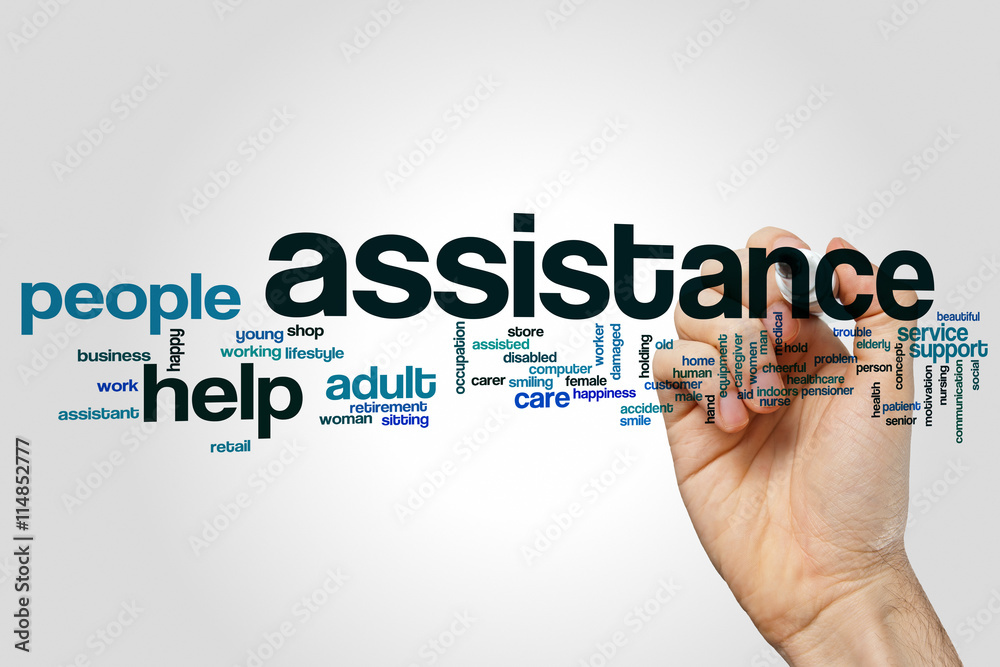 Assistance word cloud concept Stock Photo | Adobe Stock
