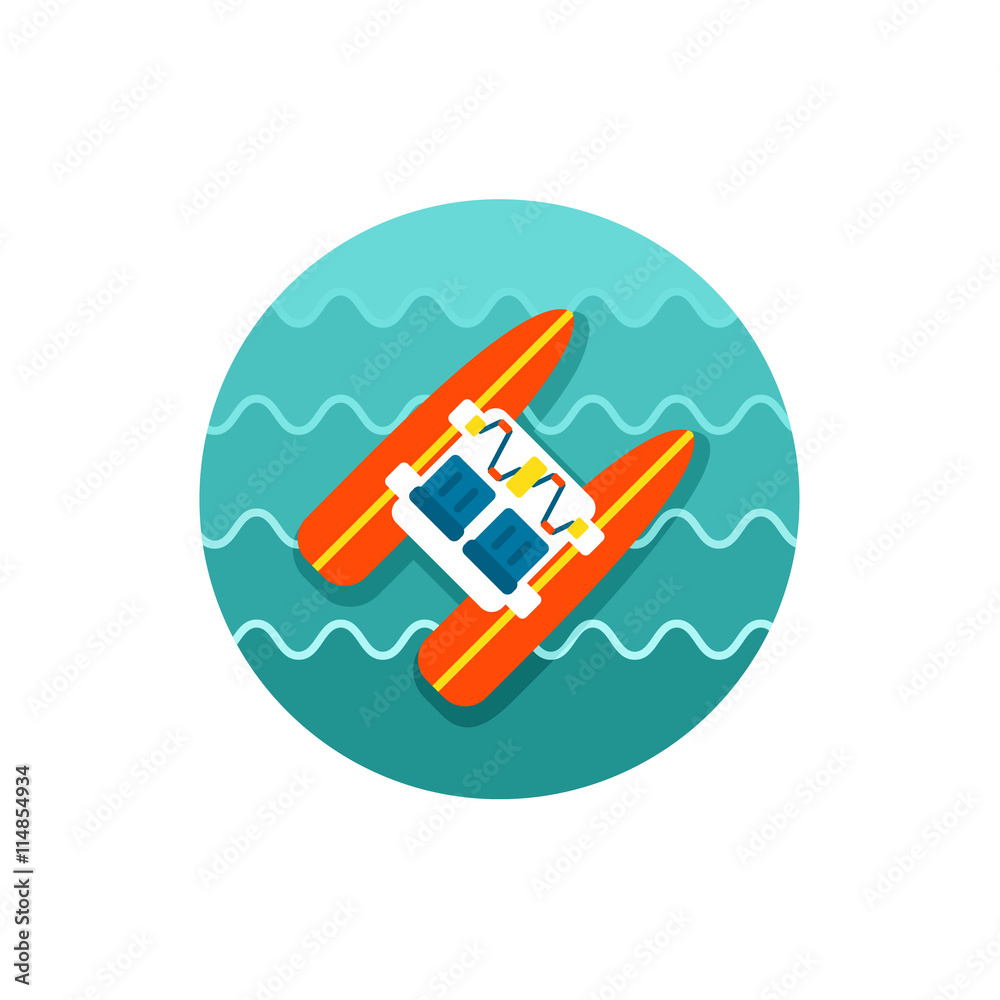 Pedalo boat beach icon. Summer. Vacation Stock Vector | Adobe Stock