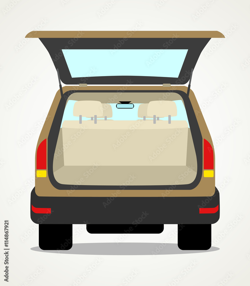 Simple cartoon of an empty car baggage Stock Vector | Adobe Stock