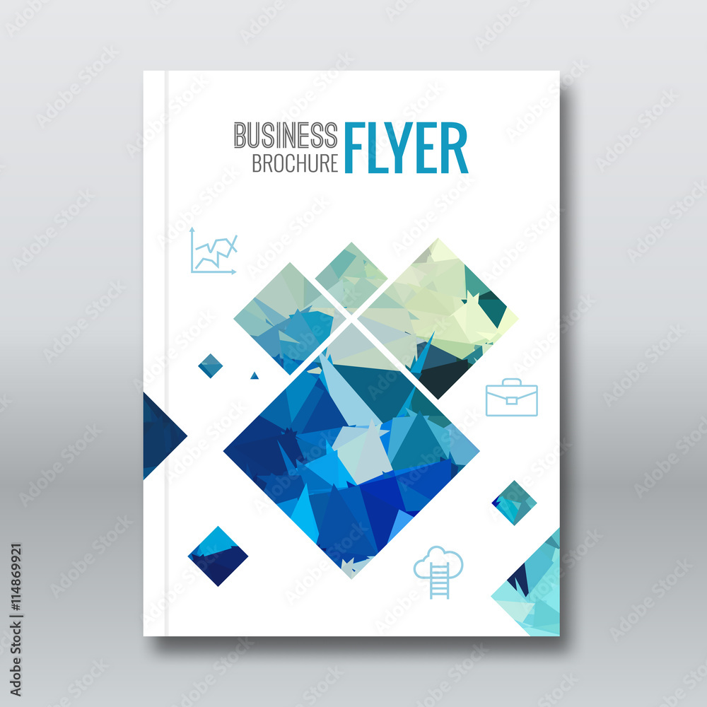 Cover report colorful triangle geometric prospectus design background ...