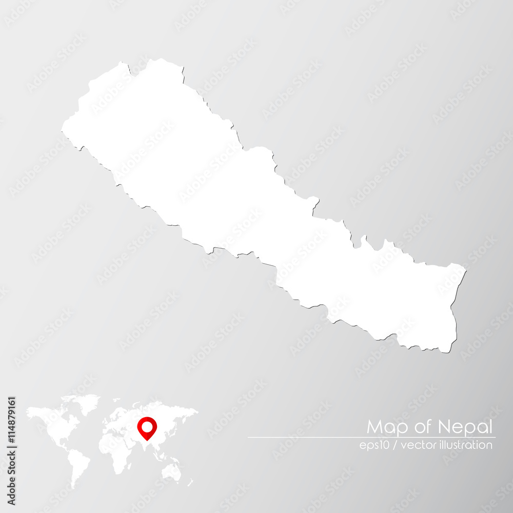 world map nepal