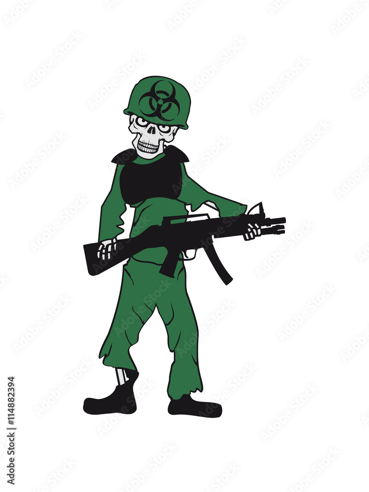 horror army helmet war zombie skeleton angry soldier fighter weapon ...