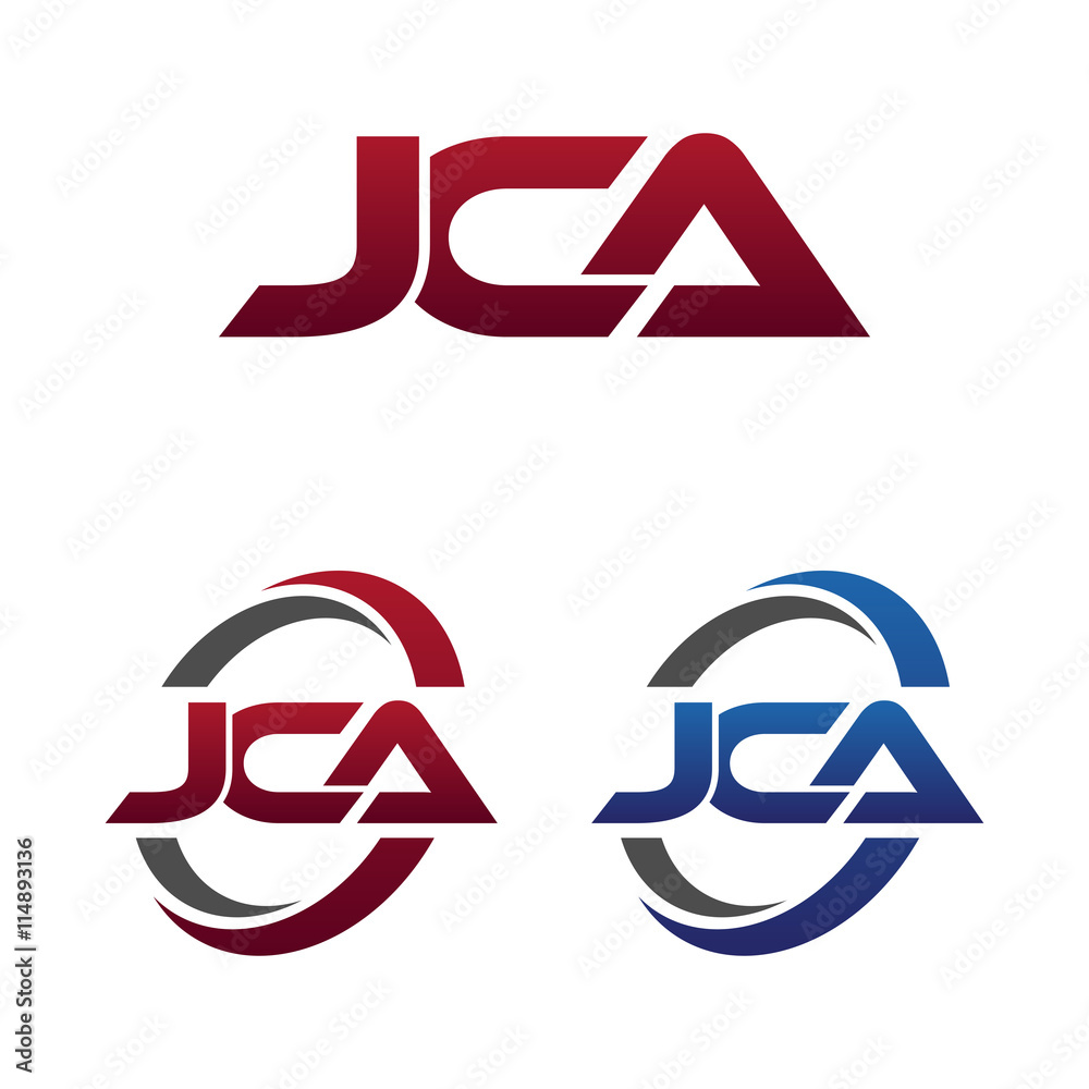 Modern 3 Letters Initial logo Vector Swoosh Red Blue jca Stock Vector ...