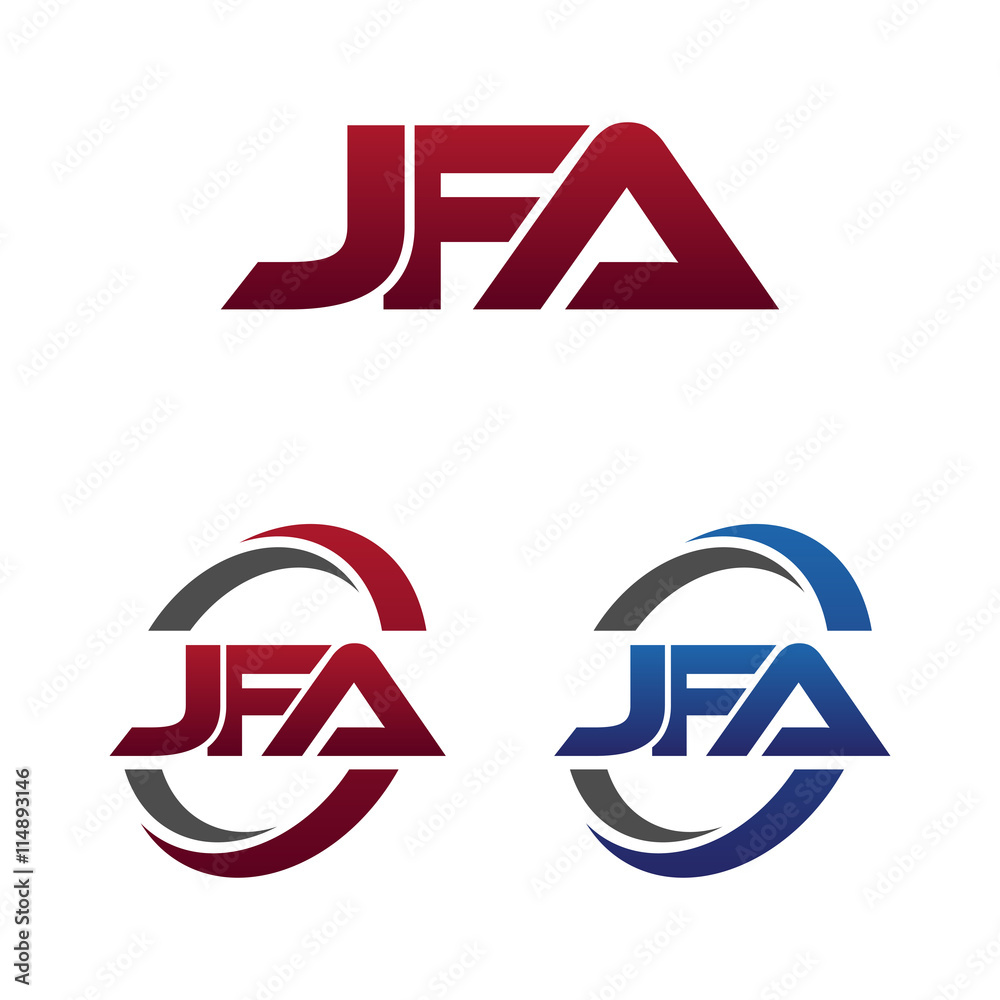 Modern 3 Letters Initial logo Vector Swoosh Red Blue jfa Stock Vector ...
