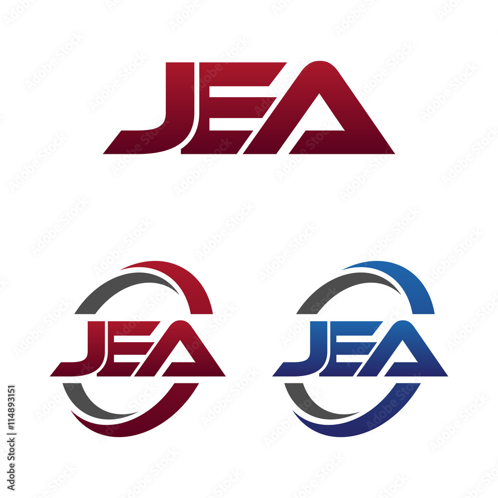 Vettoriale Stock Modern 3 Letters Initial logo Vector Swoosh Red Blue ...