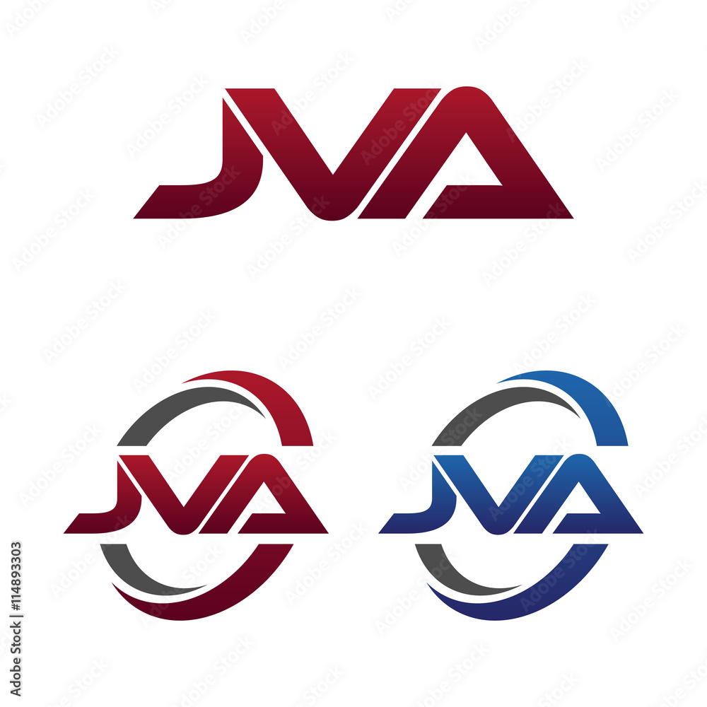Modern 3 Letters Initial logo Vector Swoosh Red Blue jva Stock Vector ...