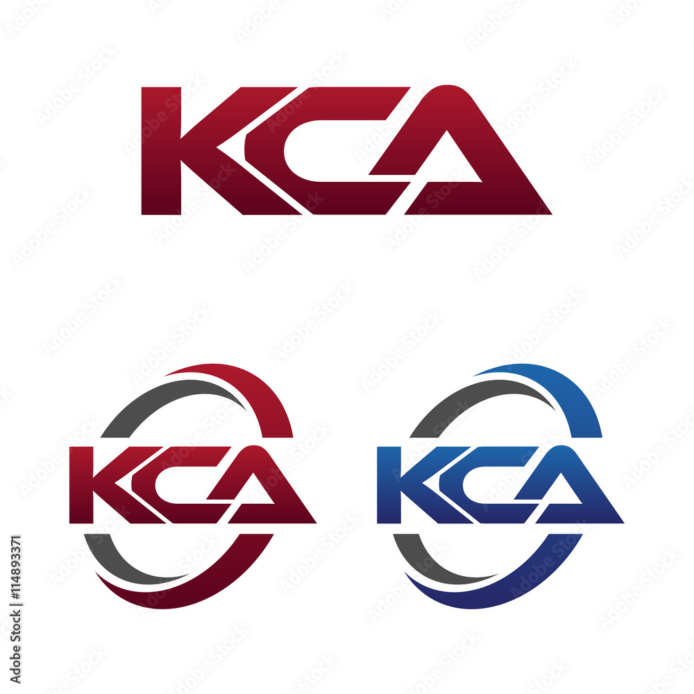 Modern 3 Letters Initial logo Vector Swoosh Red Blue kca Stock Vector ...