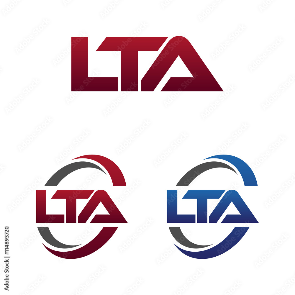Modern 3 Letters Initial logo Vector Swoosh Red Blue lta Stock Vector ...