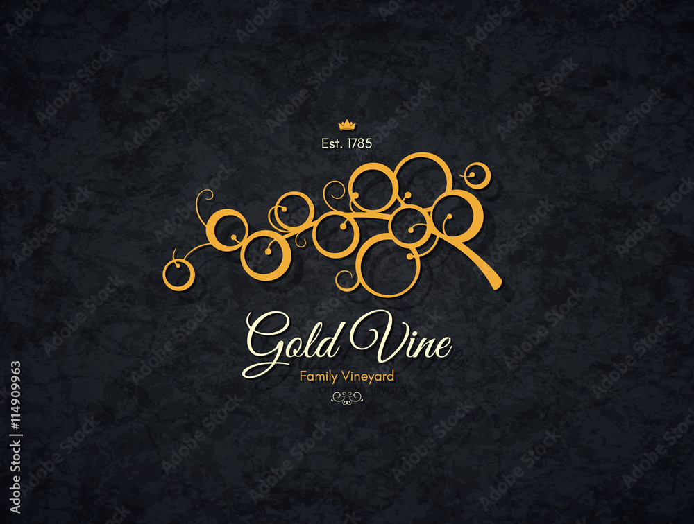 Vintage logotype for winery, vineyard, wine shop, wine list. Food and ...