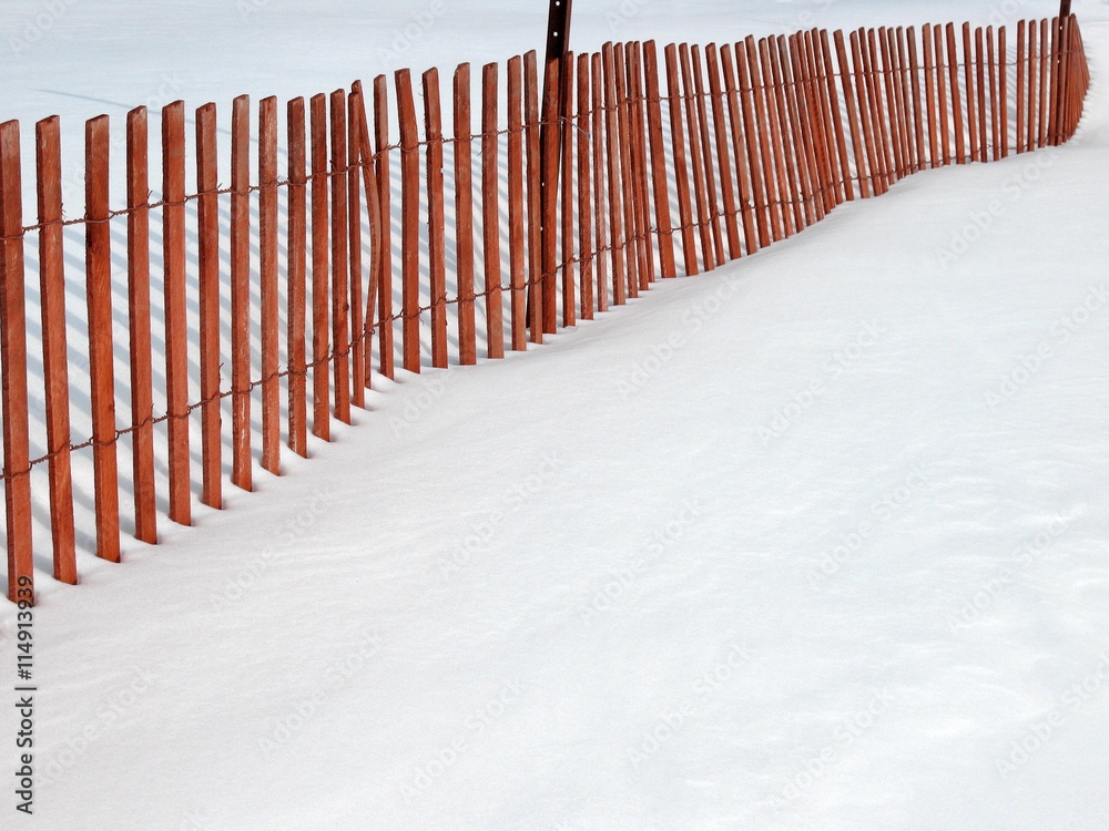 Temporary snow fence Stock Photo | Adobe Stock