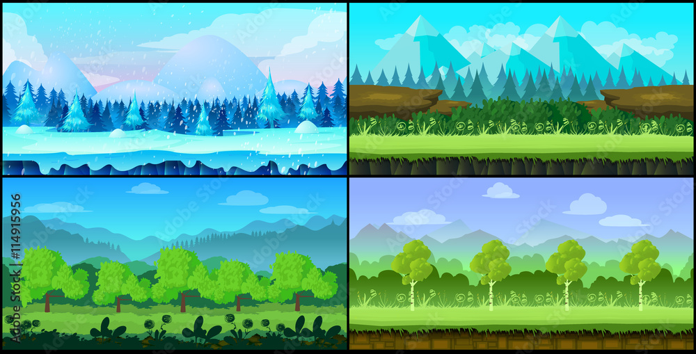 Game background Vector seamless set Stock Vector | Adobe Stock