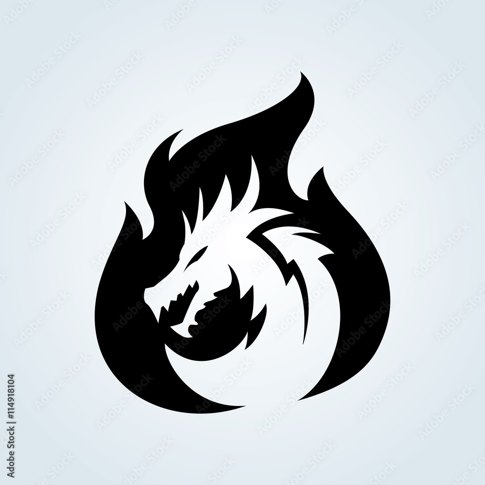 Dragon logo,dragon fire symbol Stock Vector | Adobe Stock