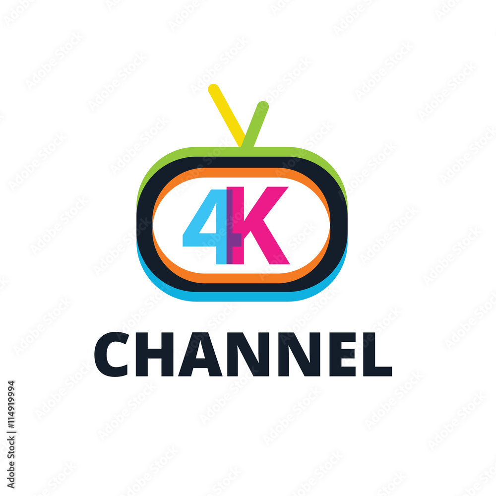 4k logo, Television logo template. Stock Vector | Adobe Stock