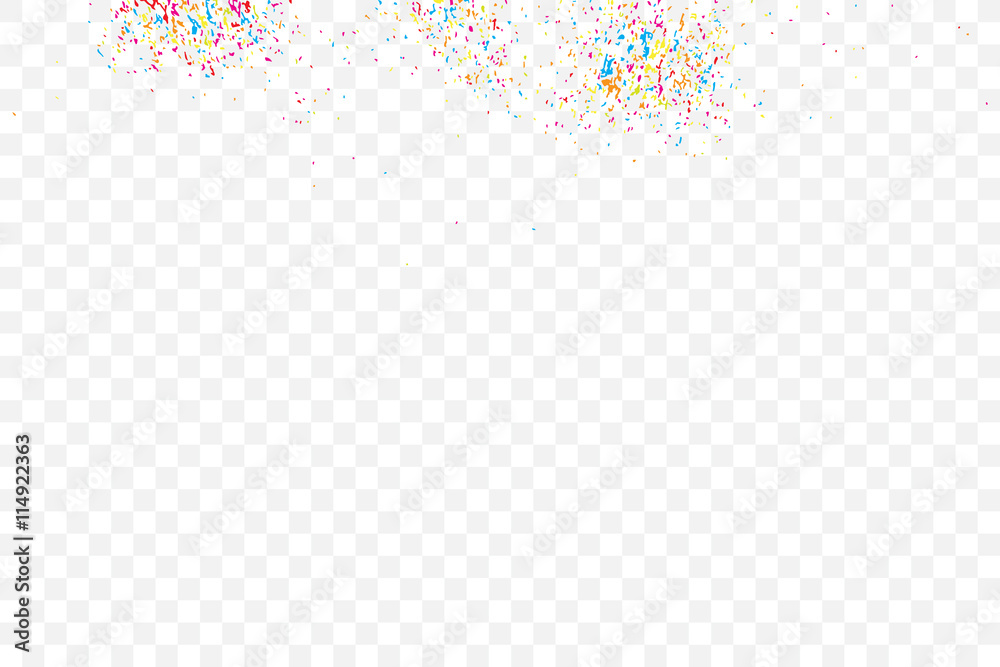 Colorful celebration background with confetti isolated on white ...