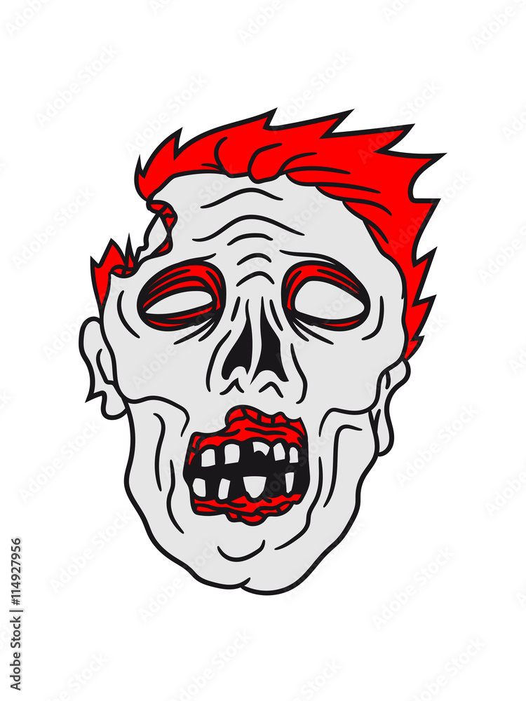 face horror halloween head zombie angry cartoon creepy Stock ...