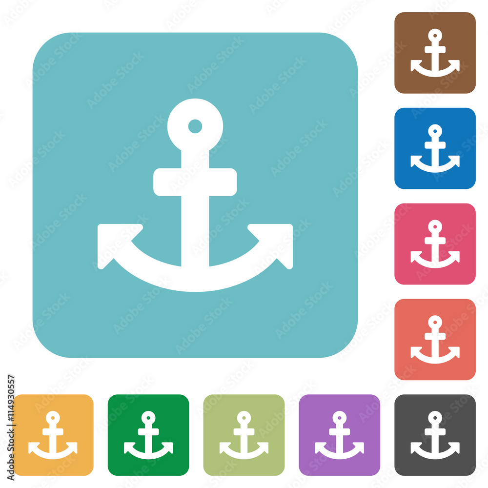 Flat anchor icons Stock Vector | Adobe Stock