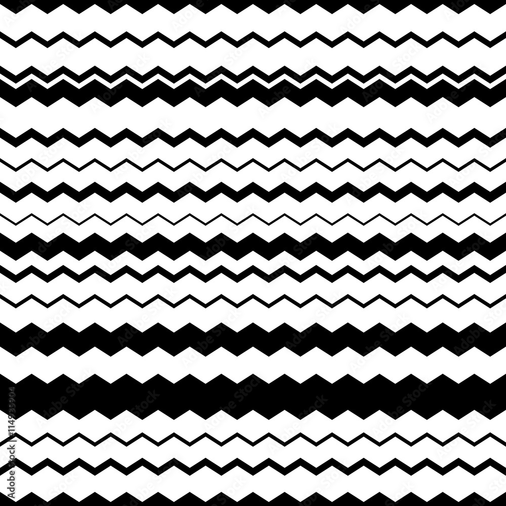 Wavy, zig-zag horizontal parallel lines. Abstract monochrome sea Stock ...