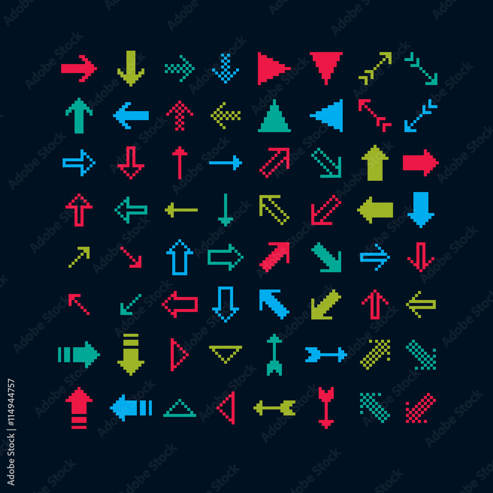 Set of vector retro cursor signs made in pixel art style. Simpli Stock ...