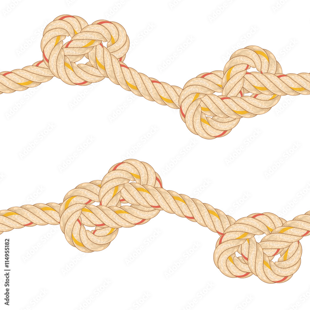 Seamless pattern with rope bending. Stock Vector | Adobe Stock