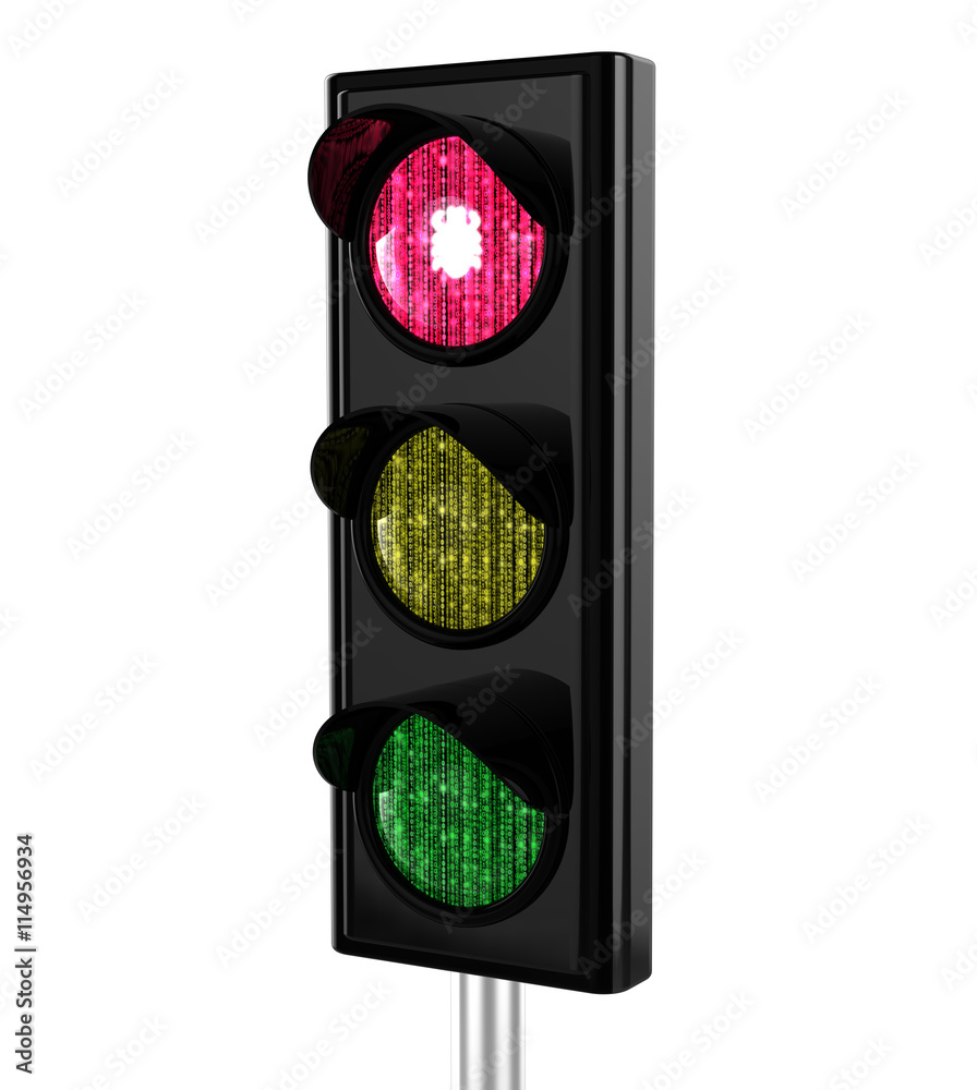 Traffic light computer bug Stock Illustration | Adobe Stock