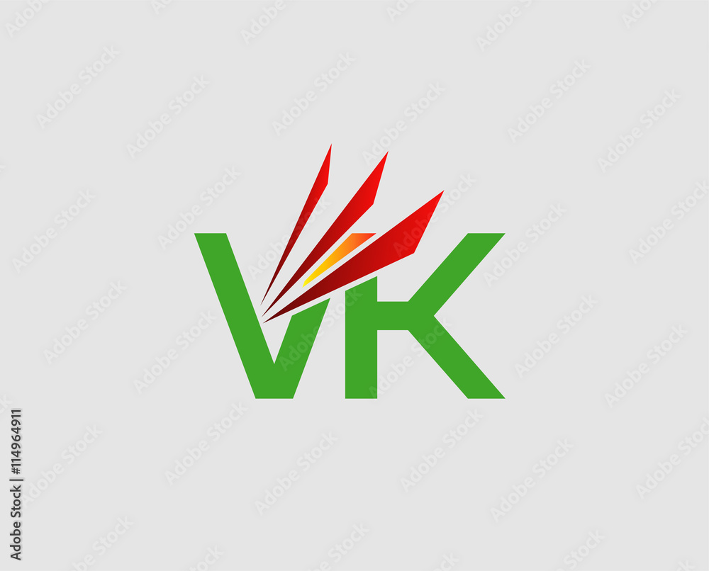 Letter V and K logo Stock Vector | Adobe Stock