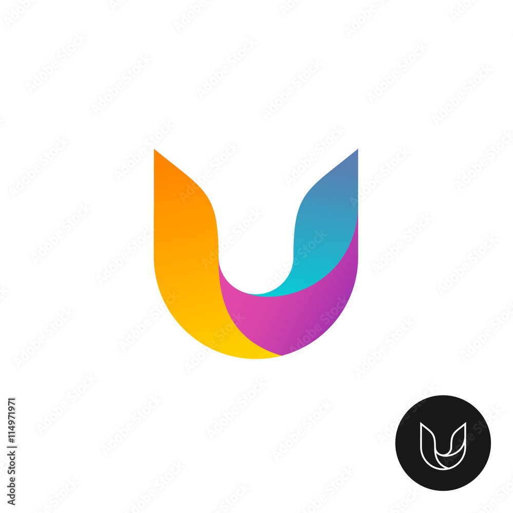 Letter U colorful vivid colors logo template Stock Vector | Adobe Stock