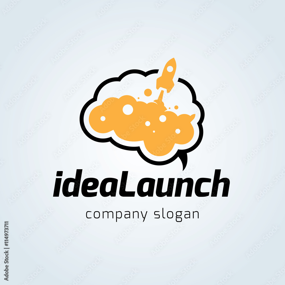 Idea launch logo,Rocket logo template,Brand identity for learning and ...