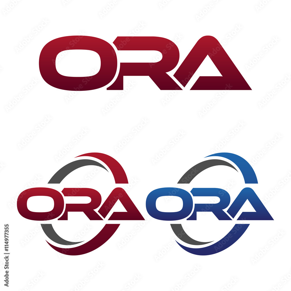 Vettoriale Stock Modern 3 Letters Initial logo Vector Swoosh Red Blue ...