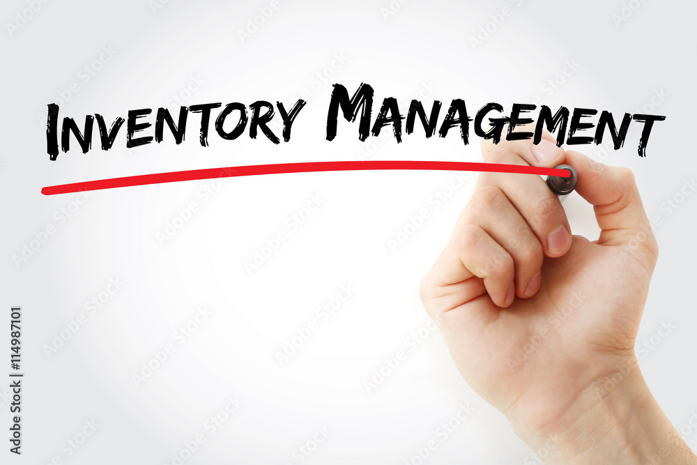 Hand writing Inventory Management with marker, concept background Stock ...