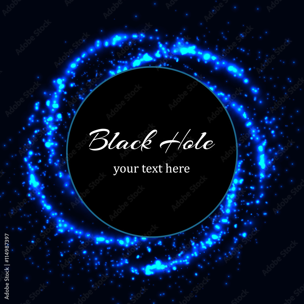 Shiny blue magic circle frame with glittering dust particles wit Stock ...