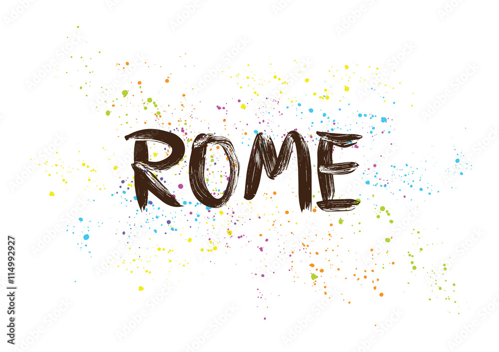 Rome, Italy. Capital city typography lettering design. Stock Vector ...