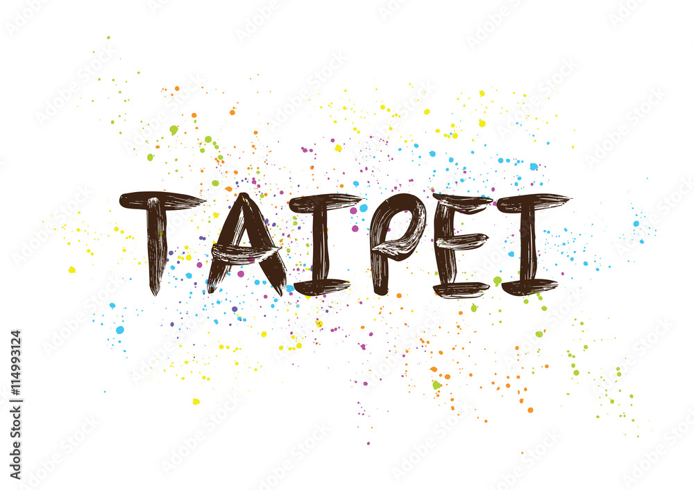 Taipei Taiwan. Capital city typography lettering design. Stock Vector ...