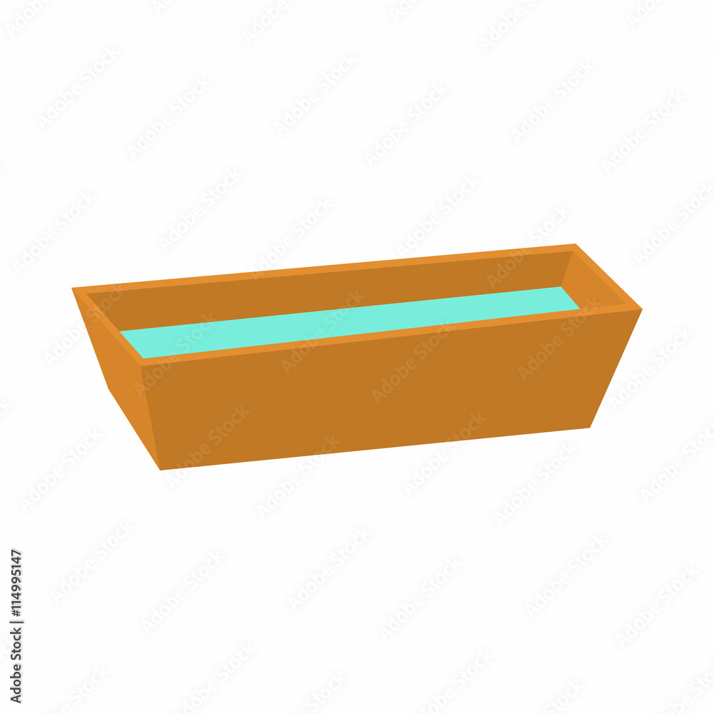 Watering trough reservoir icon in cartoon style on a white background ...