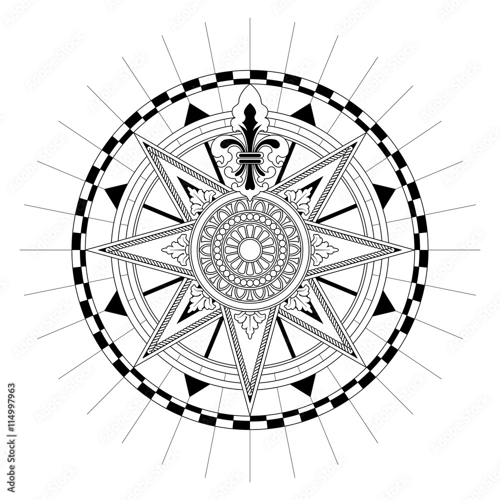 Ornate Compass Rose