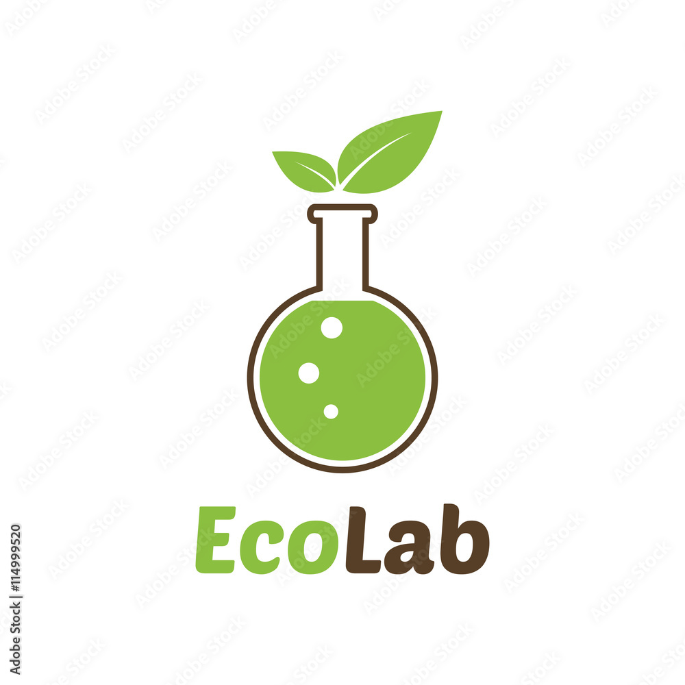 Eco Lab icon logo isolated. Organic Laboratory. Ecology vector ...