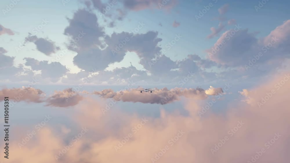 Vídeo do Stock: Passenger airplane flying overhead high in the sky ...