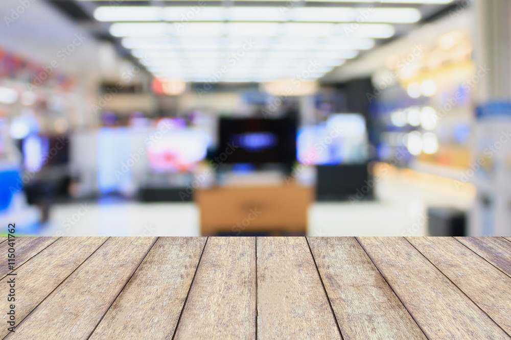 eletronic department store with bokeh blurred background Stock Photo ...