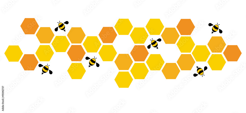 hexagon bee hive design art and space background vector EPS10 Stock ...
