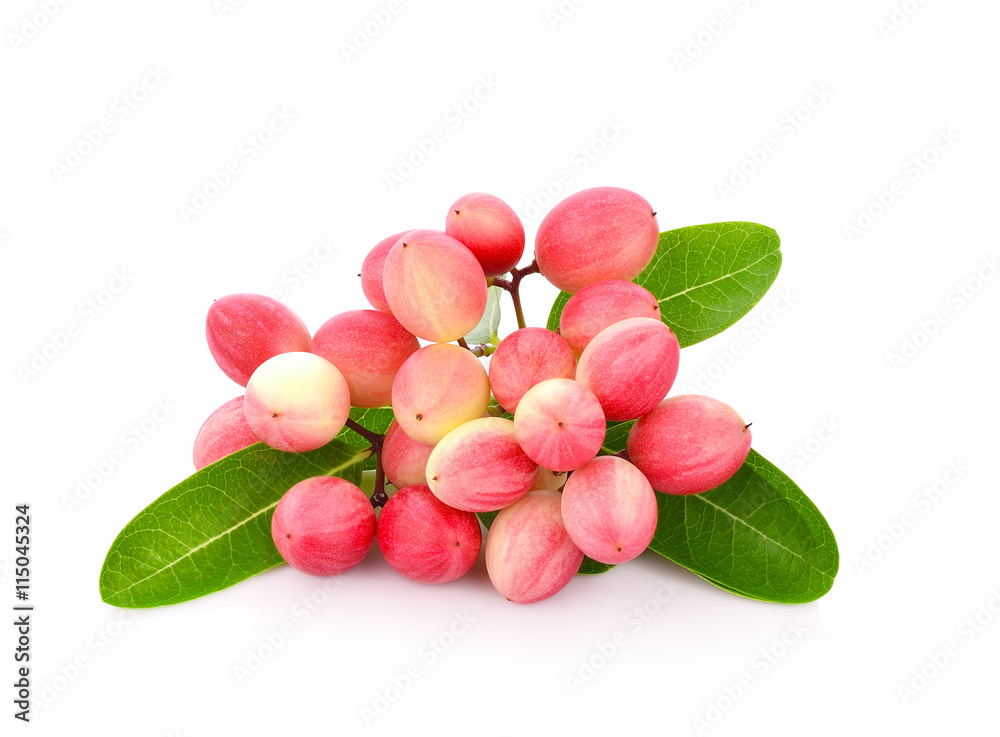 Crimson fruit named as koromcha isolated on white background Stock ...