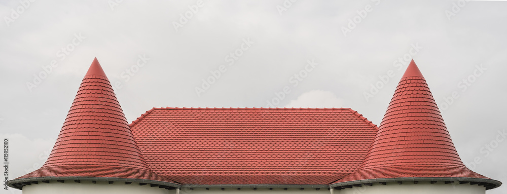 Modernes Kegeldach mit Dacheindeckung aus roten Biberschwänzen - Modern ...