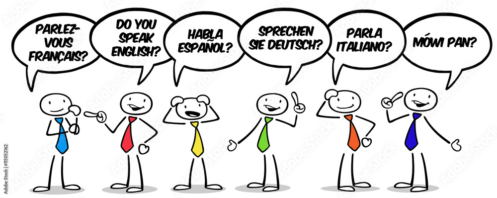 Geschäftsleute reden in verschiedenen Sprachen Stock Illustration ...