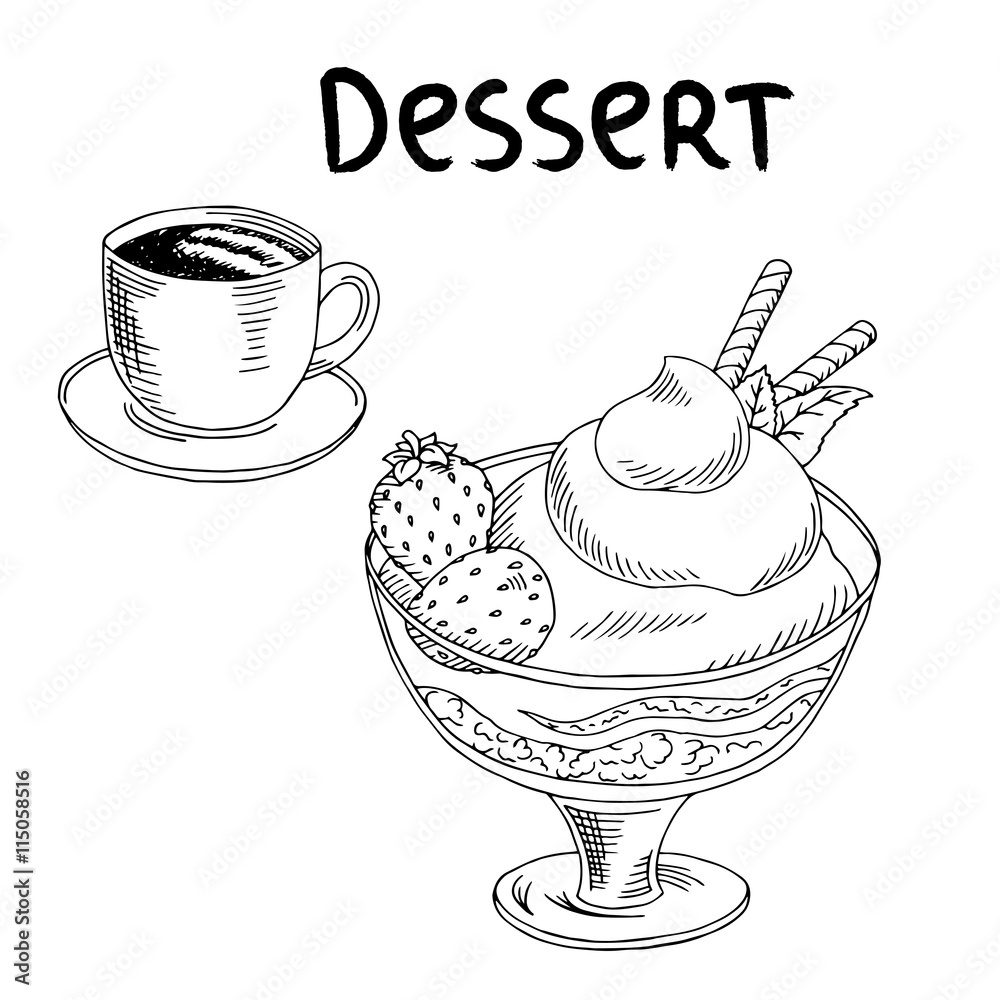 Black And White Dessert Clipart