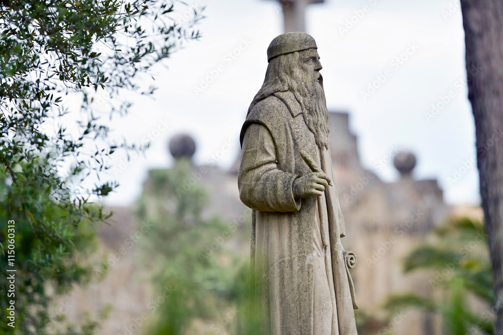 Statue of Ramon Lull at sanctuary de Nostra Senyora de Cura, Pui Stock ...