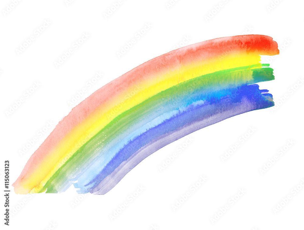 watercolor paint rainbow. hand drawn colorful design element. Stock ...