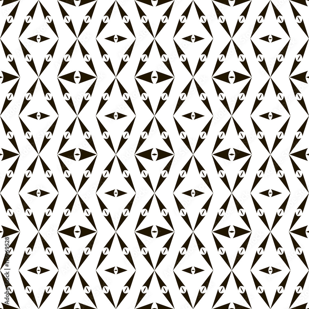 Black and white seamless pattern of sagittate elements Stock Vector ...