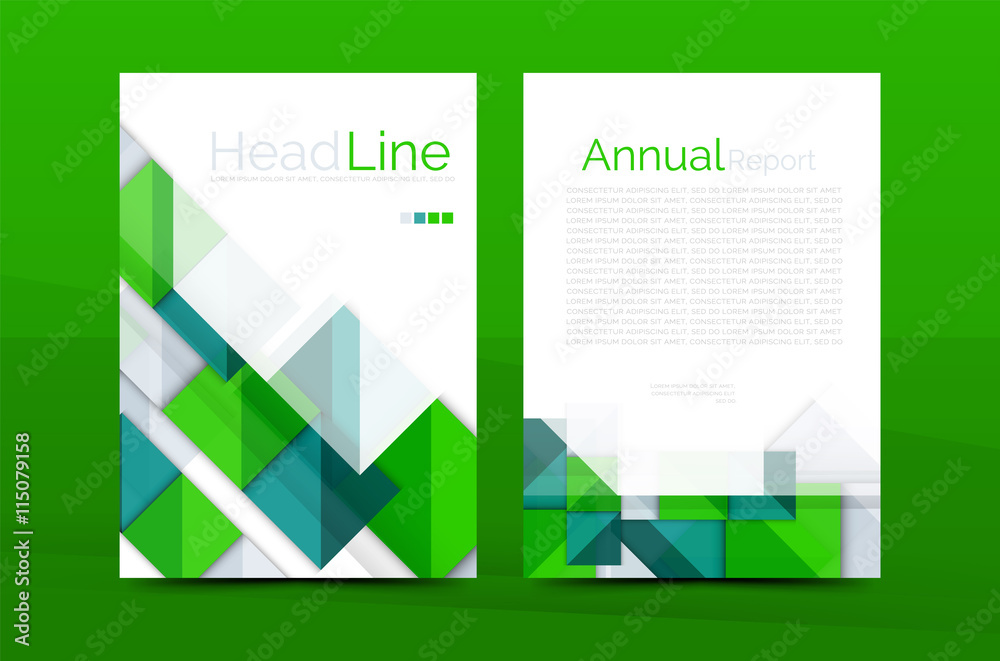 Geometric a4 front page, business annual report print template Stock ...