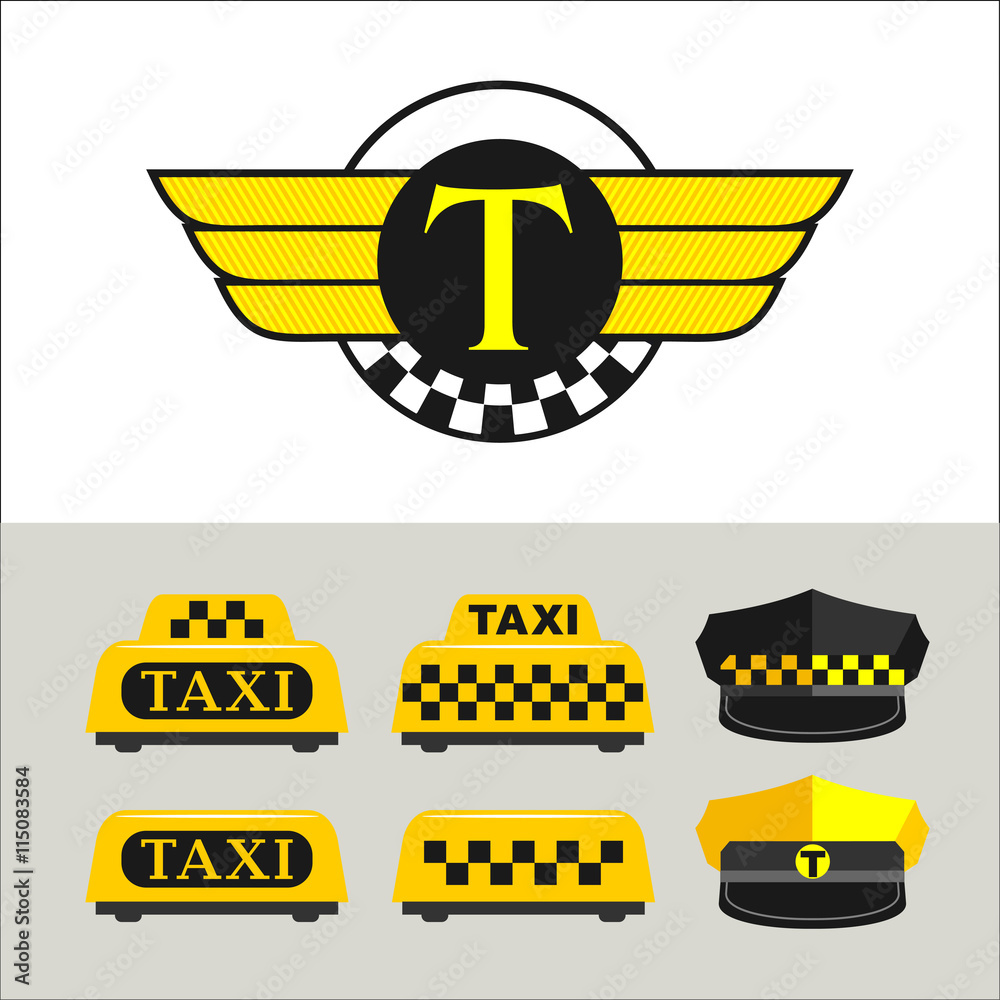 Taxi. Logo. Vector set of logos, signs. Stock Vector | Adobe Stock